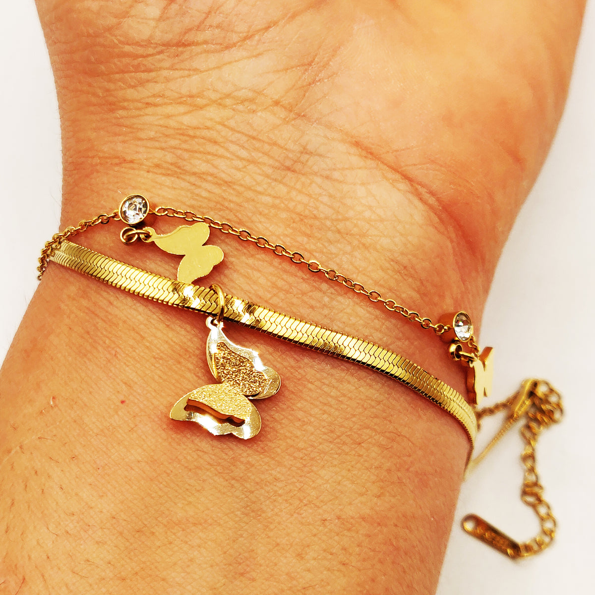 Bracelet Double Multi Papillons Luxe – Hanan Channel