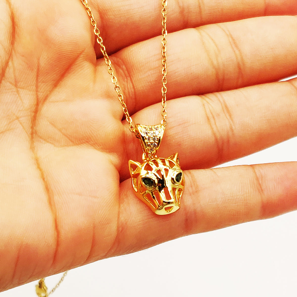 Collier Panthère Yeux Verts Luxe – Hanan Channel