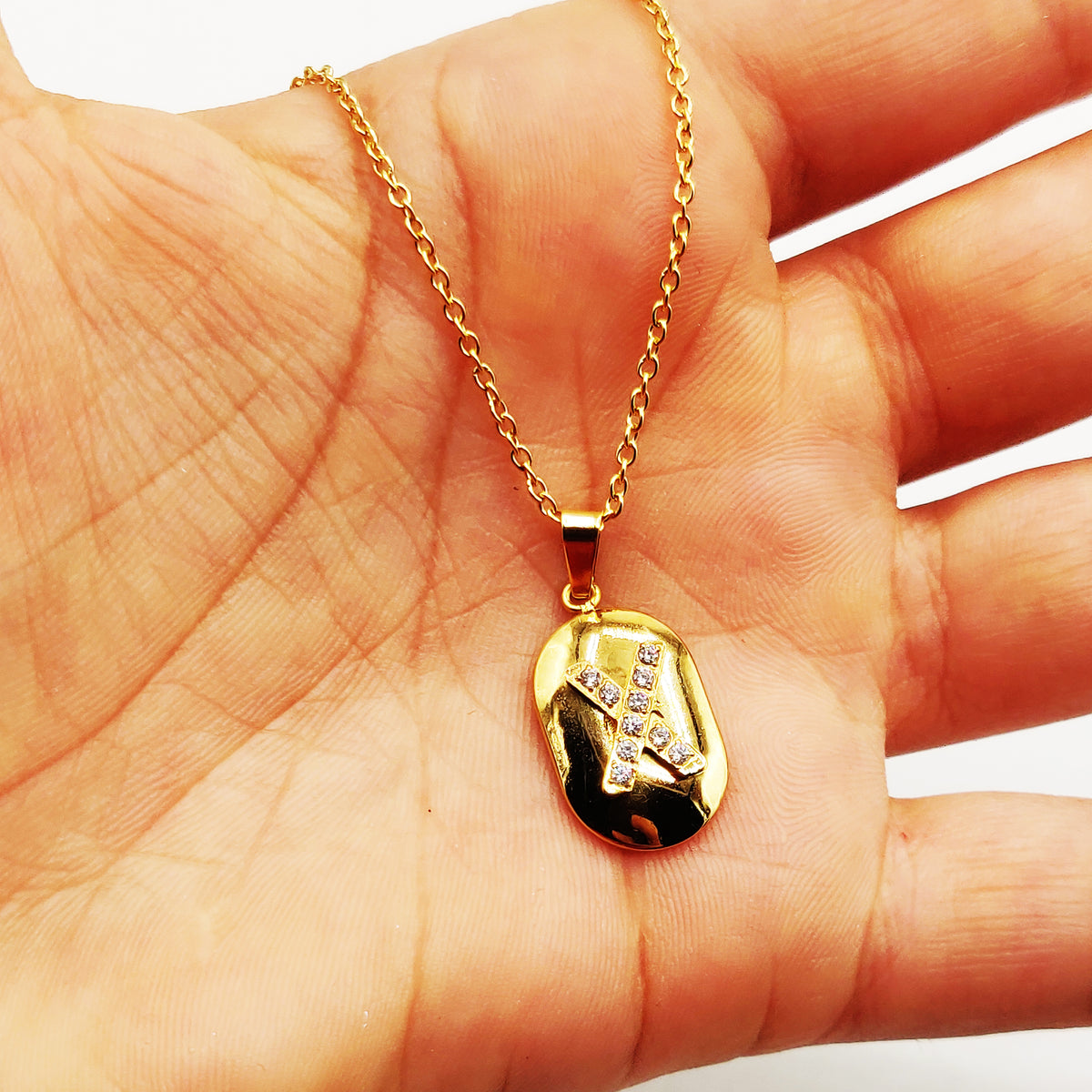 Collier Plaque X Cristaux Luxe – Hanan Channel