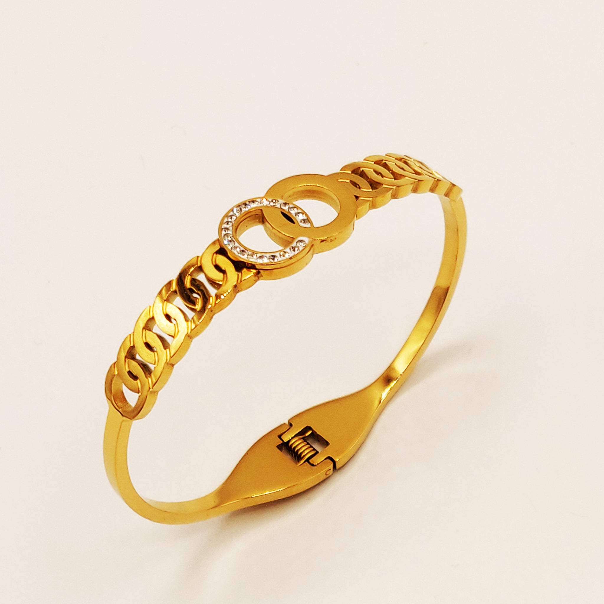 Bracelet Rigide Tresse Double Cercles Croisés Luxe – Hanan Channel