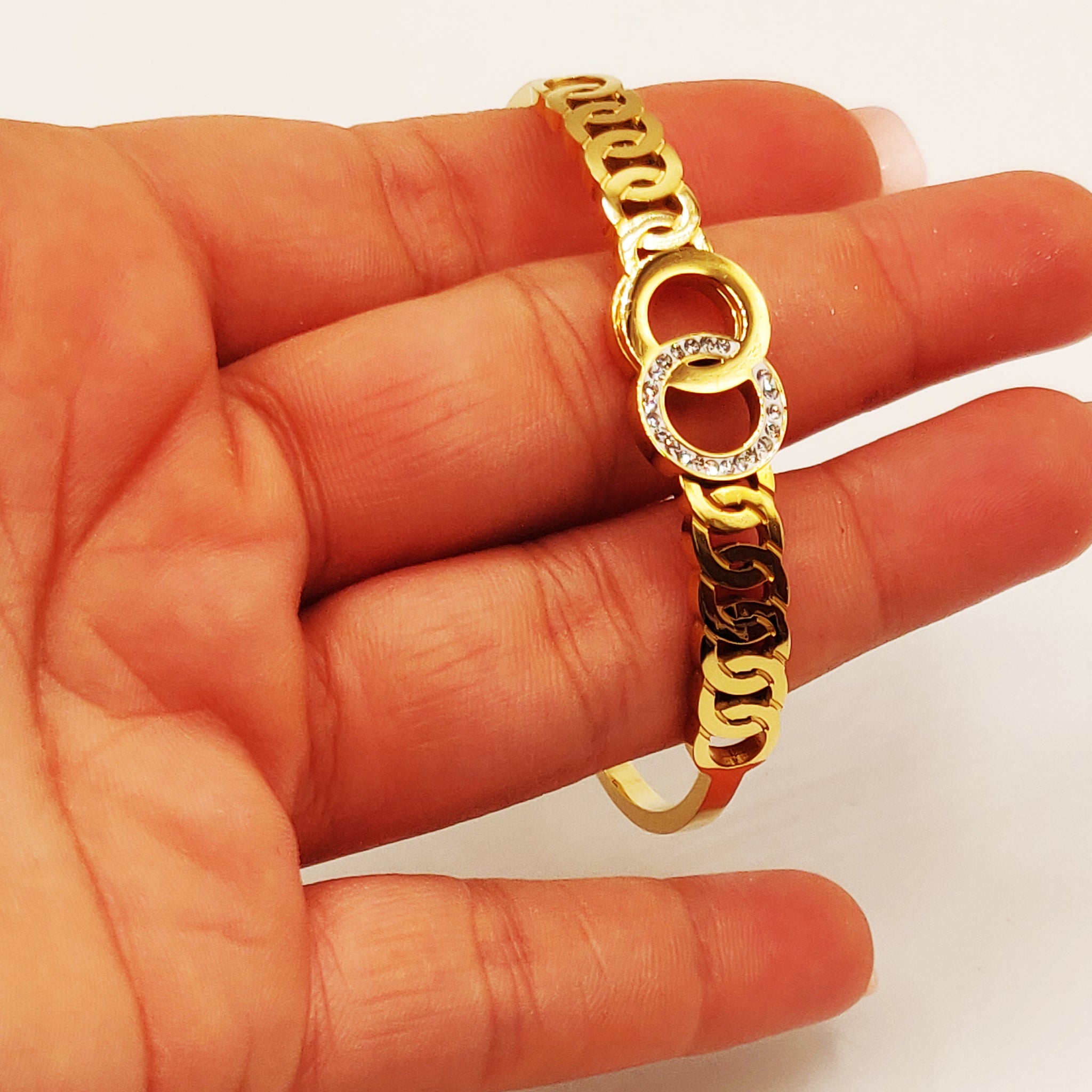 Bracelet Rigide Tresse Double Cercles Croisés Luxe – Hanan Channel